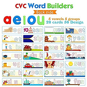 SpringFlower See & Spell Matching Letter Toy,Learning Educational Toy For 3 4 5 6 Years Old Boys And Girls,Preschool Learning Activities,Shape & Color Recognition Game,Cvc Word Builders For Kids,80Pcs