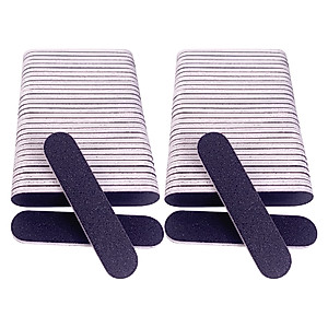 Nail Files (50 Pack), 3.6 Inch Emery Board Nail File for Acrylic and Natural Nails, 100/180 Grit Small Double Sided Fingernail Files Bulk Mini Professional Finger Nail Filer Manicure Set Black/White