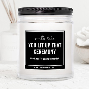 YouNique Designs Wedding Officiant Gifts for Wedding Day Gift for Officiant of Wedding Ceremony 9oz Candle - Cool Gifts for Wedding Officiant - Wedding Officiant Gift Idea (Mahogany Teakwood)