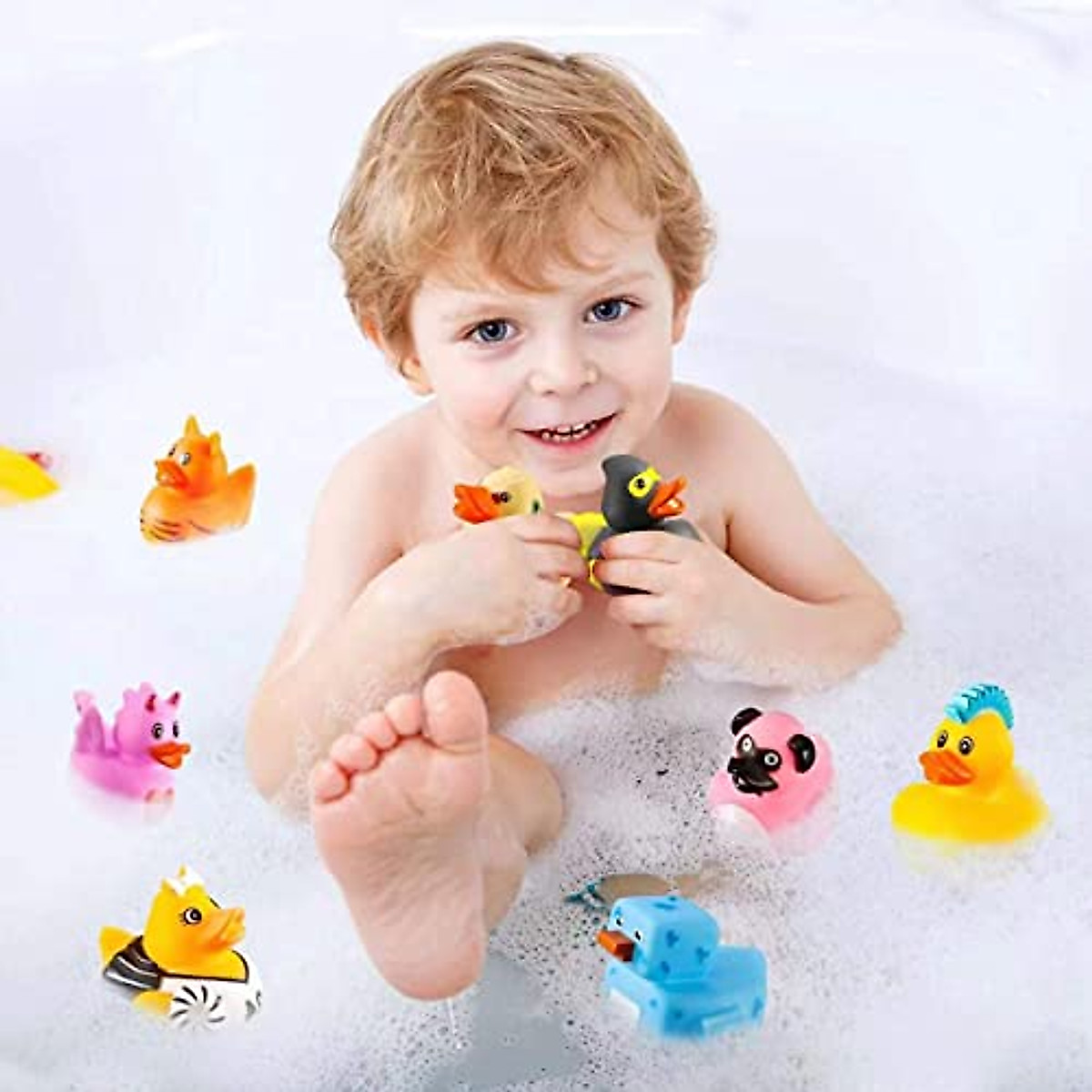 35Pack Rubber Ducks in Bulk Bath Toys for Kids-Assortment Duckies for Jeeps-Floater Ducks Baby Bath Time Showers Accessories, Birthday Gifts Party Favors
