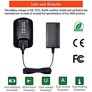 UNGINO WA3742 Replace worx 20v lithium Battery Charger WA3742 WA3732 to Charge Worx 20V MAX Lithium Battery WA3520 WA3525 WA3512 WA3512.1 WA3522 WA3544 WA3575 WA3578…