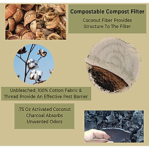 BeMind Compostable Compost Bin Filters(2)Plastic Free! Fits Bins 5-8"|Biodegradable Charcoal Filters for Compost Bucket| Zero Waste Compost Filters for Countertop Bin|Compost Bin Filters Charcoal