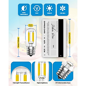TobeBright Microwave Light Bulbs Under Hood 4W 120V - 400LM E17 LED Under Hood Appliance Bulb 40W Equivalent - Non-Dimmable Daylight 6000K Use for Oven,Refrigerator,Range Hood,Stove, 2pcs
