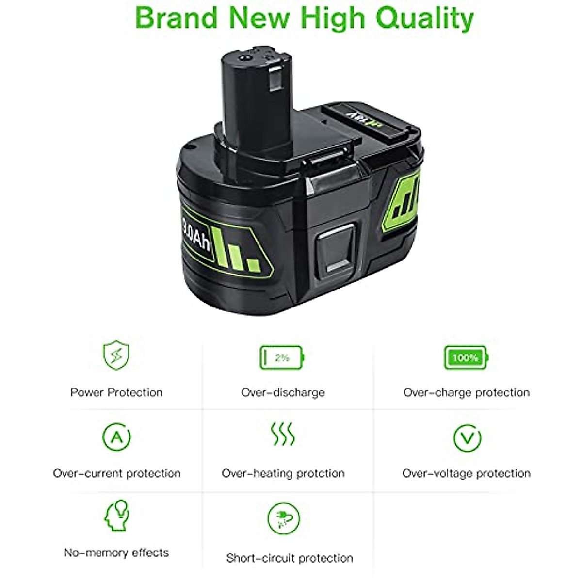 POWTREE 18V 9000mAh P108 Replacement Battery for Ryobi 18V Battery ONE+ P108 P102 P103 P104 P105 P107 P109 P122 Cordless Power Tools Li-ion Battery with LED Indicator 2Pack