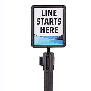 US Weight - U2513 Plastic Stanchion Sign Holder with Plexiglass Covers for USW ChainBoss and Sentry Stanchions