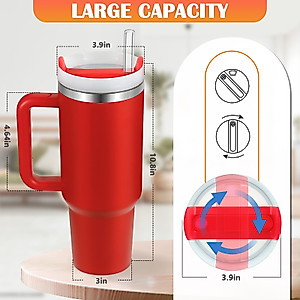 BELYQLY New Version 40oz Stainless Steel Vacuum Insulated Tumbler with Lid and Straw for Water, Smoothie and More, Iced Tea or Coffee (Christmas Red)