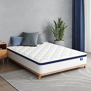 Crystli Queen Size Mattress 12 Inch Bed in A Box Hybrid Mattress with Zero Pressure Foam, Innerspring Mattress for Pressure Relief, Motion Isolation, Medium Firm, CertiPUR-US Certified