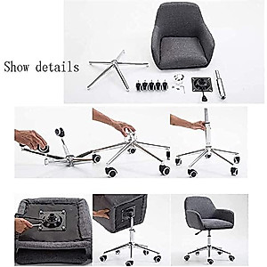 XOUVY Office Chair Backrest Chair Computer Chair Swivel Chair Game Chair Linen Fabric Armchair Dining Chair