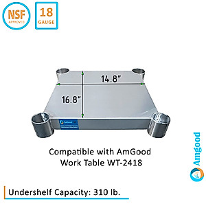 Additional Undershelf for AmGood Work Table (24" X 18")