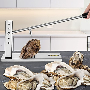 VEVOR Stainless Steel Oyster Shucker Tool Set, Clam Opener Machine with G-Clip for Easy Operation, Solid Option for Hotel Buffets or Gift