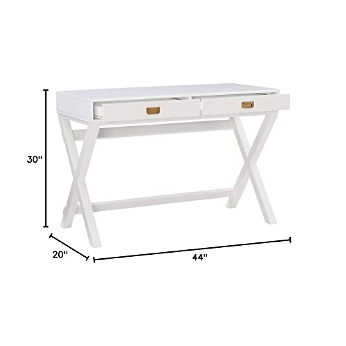 Linon Desk, White, 44"W x 20"D x 30"H