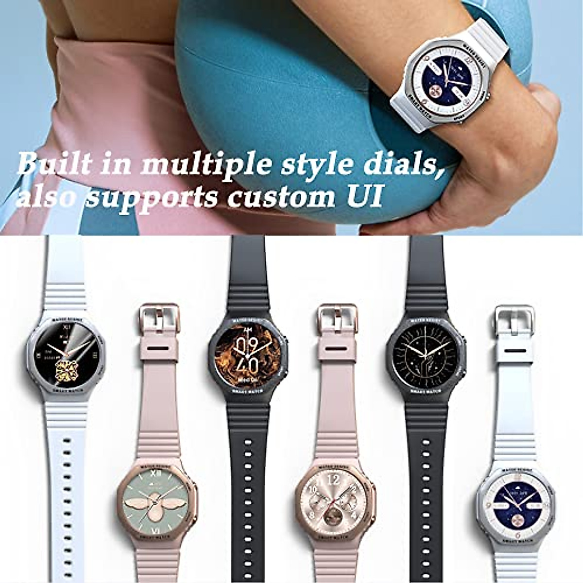 Smart Watch for Women 1.32" Touch Screen Bluetooth Call Smartwatch Ladies Fitness Tracker Health Pedometer Heart Rate Sleep Monitor Digital Watch for Android Phones iOS