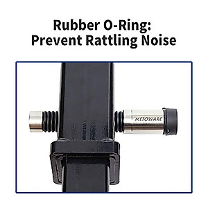 METOWARE Trailer Receiver Hitch Lock Pin, Stainless Steel Trailer Receiver Lock with 5/8" Dia 3-1/2” Locking Pin and 8 Anti-Rattle Rubber O-Rings Fits Class III IV 2" and 2-1/2" Receiver (1 Pack)