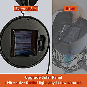 Outdoor Lights for Patio Garden Decor - Metal Solar Fish Hanging Decoration - Solar Lamp Decorative Yard Art - Pretty Nice Lantern for Man Woman Holiday Gift Ideas | Waterproof Warm LED Lighting