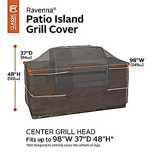 Classic Accessories Ravenna Water-Resistant 98 in. BBQ Grill Cover for Island with Center Grill Head