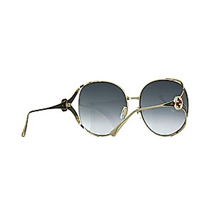 Gucci GG0225S Sunglasses Gold w/Grey Gradient Lens 63mm 001 GG0225/S GG 0225/S GG 0225S