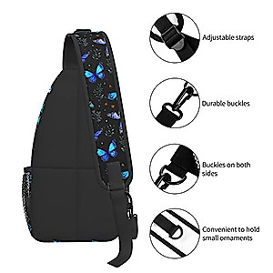 Nmbvcxz Butterflies Sling Bags Crossbody bags for Women Men Sling Backpack Travel Hiking Daypack Chest Shoulder Bag