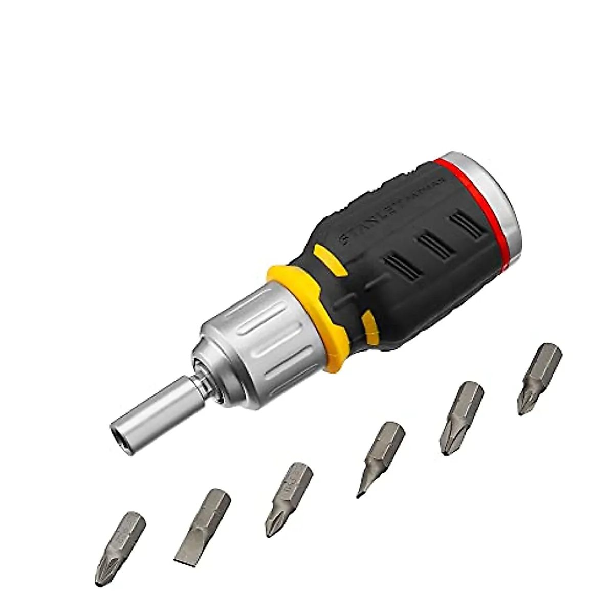 Stanley FMHT0-62688 Bit-Screwdriver with 6 Bits PH/PZ, Black/Yellow