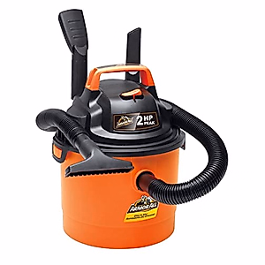 Armor All - 2.5 Gallon 2 HP 1-1/4" Hose, Portable Wall Mountable Wet/Dry Utility Vac (VOM205P0901)