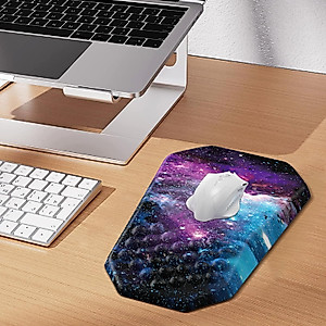 Roxooze Ergonomic Mouse Pad with Wrist Rest, Gaming Mouse Pad Wrist Support, Memory Foam Mousepad with Massage Design, Non-slip PU Base Mouse Pads for Wireless Mouse & Desk, Purple Blue Galaxy