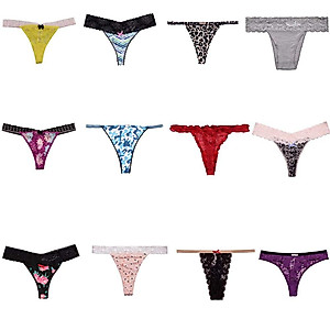 UWOCEKA Sexy Thongs for Women,Variety of T-Backs 10 Pack Sexy Underwear G-Strings Lacy Undies Panties Tanga(10PCS,S)
