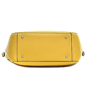 Dasein Womens Retro Handbag Flap-over Belt Satchel Purse Top Handle Shoulder Bag (Coffee)