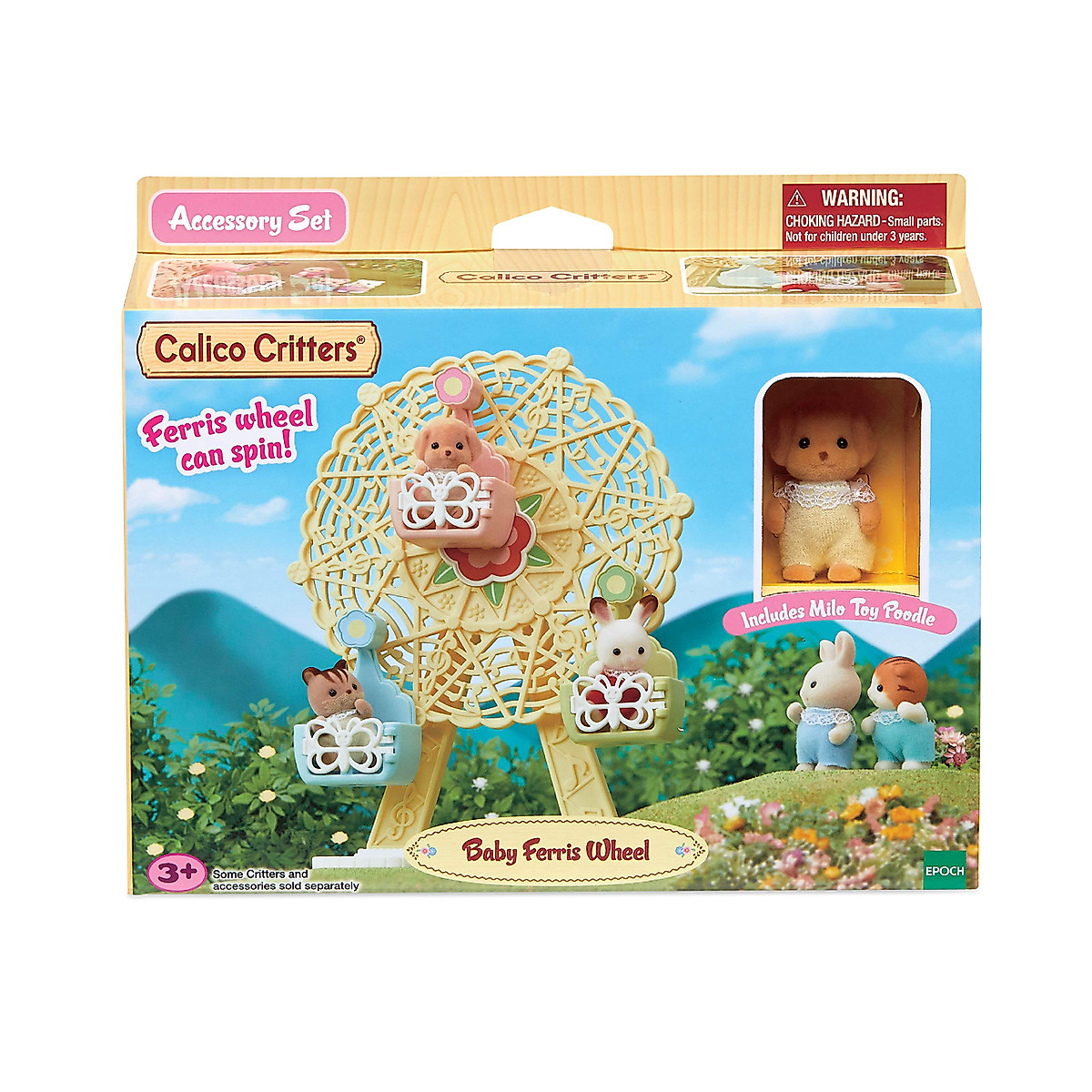 Calico Critters Baby Ferris Wheel, Dollhouse Playset with Toy Poodle Figure Included