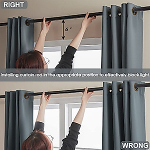 Rutterllow 100% Blackout Curtains 2 Panels, Full Shade 84 Inches Long Complete Drapes for Living Room, Dark Grey Thermal Insulated Bedroom Window Treatment Drapes (Gray, 52 x 84 inch)