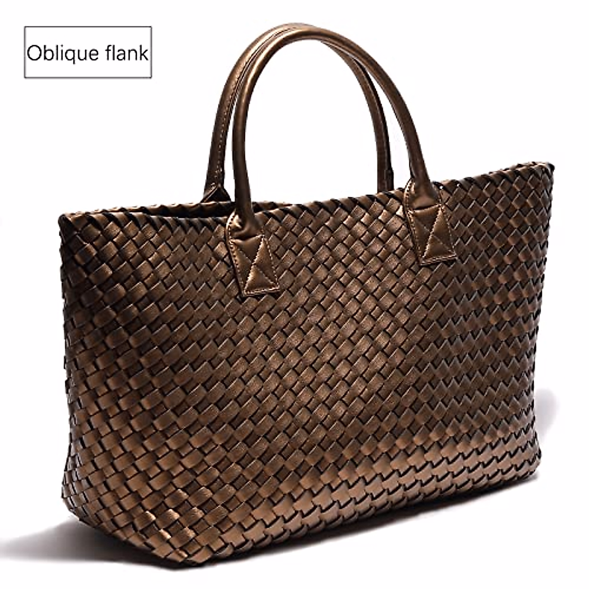 Weayouth Woven Bag Shopper Bag Travel Handbags and Purses Women Tote Bag Large Capacity Shoulder Fashion Bags 2022 (Bronze)