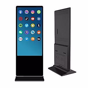 Android System Touch Screen Digital Signage Kiosk 50 inch Floor Standing LCD Advertising Player, UHD WiFi Remote Control