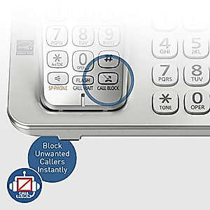 Panasonic KX-TGE484S2 DECT 6.0 4 Handset Landline Telephone Silver