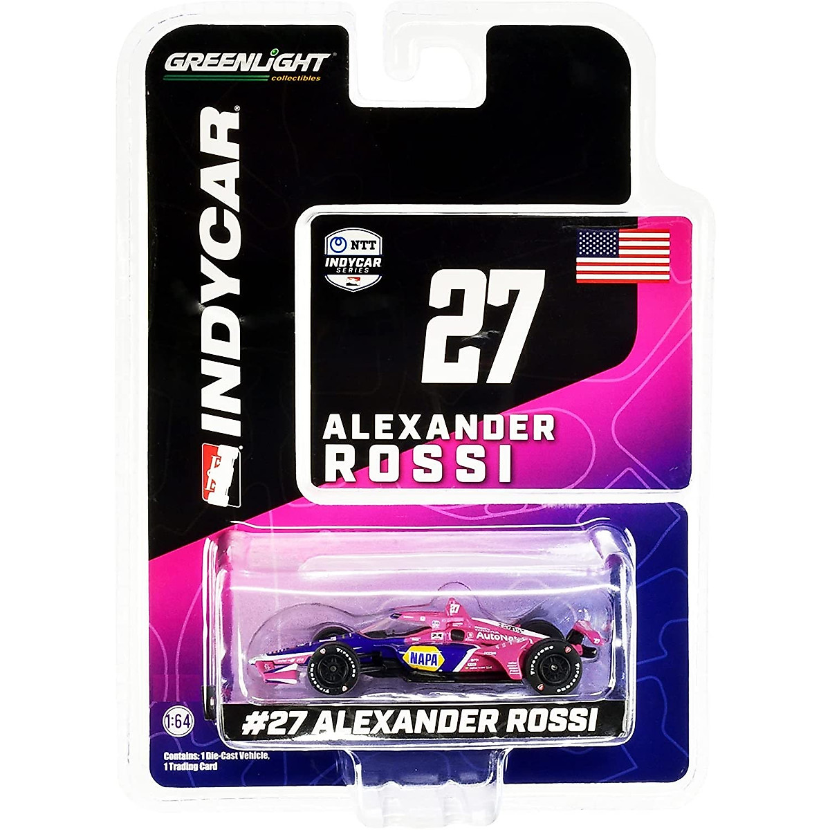 Greenlight 11535 2022 NTT IndyCar Series - #27 Alexander Rossi / Andretti Autosport, NAPA Auto Parts & AutoNation 1:64 Scale Indy 500