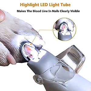 Illuminated Pet Nail Clipper, 5X Magnification Pet Nail Scissor Safe with LED Light, Pet Grooming Nail Care Tool Great for Dogs Cats