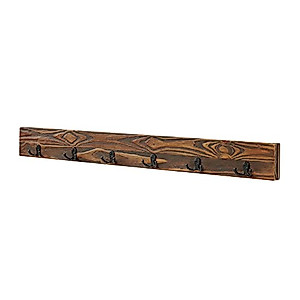 Alaterre Pomona Metal and Wood Wall Coat Hook, 48", Brown