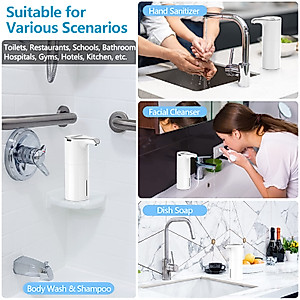 YIKHOM Automatic Liquid Soap Dispenser, 15.37 oz/450mL Soap Dispenser, Touchless Hand Sanitizer Dispenser Electric, Motion Sensor Waterproof Pump for Bathroom Kitchen Dish Soap, USB C Rechargeable