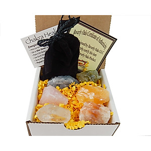 Chakra Mineral Starter Set/Crystal Healing Kit ~ 6 Colorful Mineral Stones Plus 7 Chakra Tumbled Gemstones, Spiritual Metaphysical, Reiki, Chakra, Healing, Bohemian, Natural