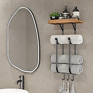 SODUKU Towel Racks for Bathroom Wall Mounted 3 Tier Metal Bath Towel Holder Modern Towel Storage Rack Hand Towel Holder Towel Organizer or Towel Shelf for Bathroom (Black)