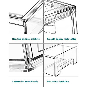AYOTEE Refrigerator drawer organizer Fridge clear stackable drawers Organizer Bins stackable fridge storage bins drawers for Fridge,Freezers(LARGE)