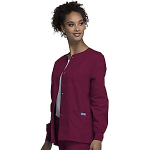 Cherokee Women's Warm Up Scrubs Jacket, Wine, Medium