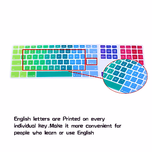 HRH Rainbow Silicone Keyboard Skin Cover for iMac Wired USB Full Size Keyboard with Numeric Keypad A1243(G6 MB110LL/B and MB110LL/A)