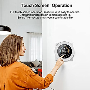 Tuya WiFi Smart Thermostat for Electric Heating Digital Temperature Controller Large L Display Touch Button Voice Control Compatible with Google Assist & Amazon Alexa/Xiaodu/Tencent