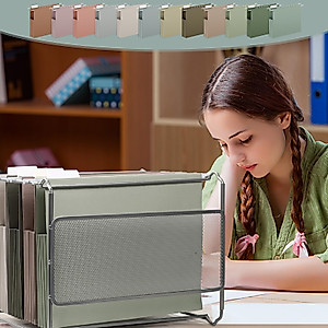 Yaomiao 48 Pcs Letter Size Expanding Hanging File Folders 3.5 Inch Hanging File Pockets with Tabs and Label Multicolored Cabinets File Folders for Office Home File Organization (Classic Colors)