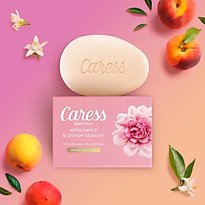 Caress Beauty Bar Soap For Noticeably Silky Soft Skin Daily Silk Extract and Floral Oil Essence 3.15 oz 3 Bars