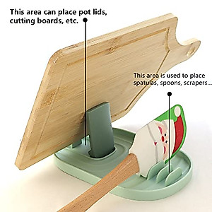 HengKe 2 Pack Kitchen Pot Pan Cover Lid Shell Stand Holder Kitchen Utensil Holder Pots Lid Ladles Holder for Pots and Spoon Rest Kitchen Gadgets for Kitchen Storage Counter Stove Organizer