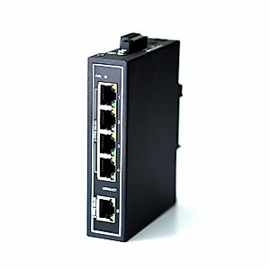 WIWAV WDH-5ET-DC 10/100Mbps Unmanaged 5-Port Industrial Ethernet Switches with DIN Rail/Wall-Mount (UL Listed, Fanless, -30~75°C)