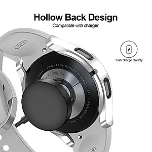 [5+5 Pack] Compatible for Samsung Galaxy Watch 5 / Galaxy Watch 4 44mm Screen Protector Case,Matte PC Bumper Cover+5 Tempered Glass Screen Protector Films for Galaxy Watch 5 4 Accessories