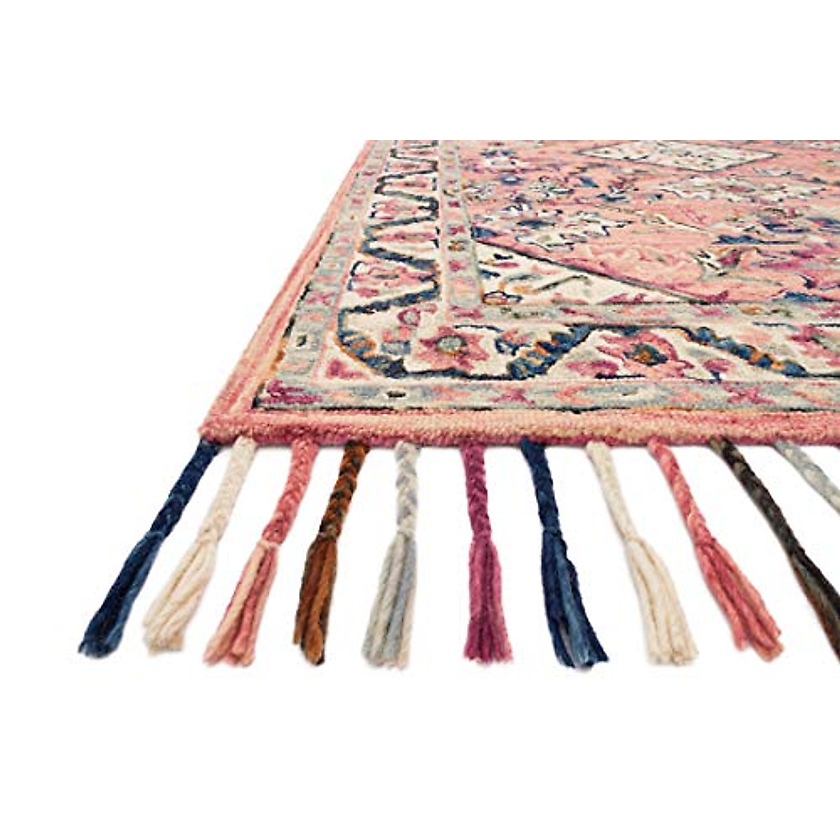 Loloi II Elka Collection ELK-04 Pink/Multi, Transitional 7'-9" x 9'-9" Area Rug