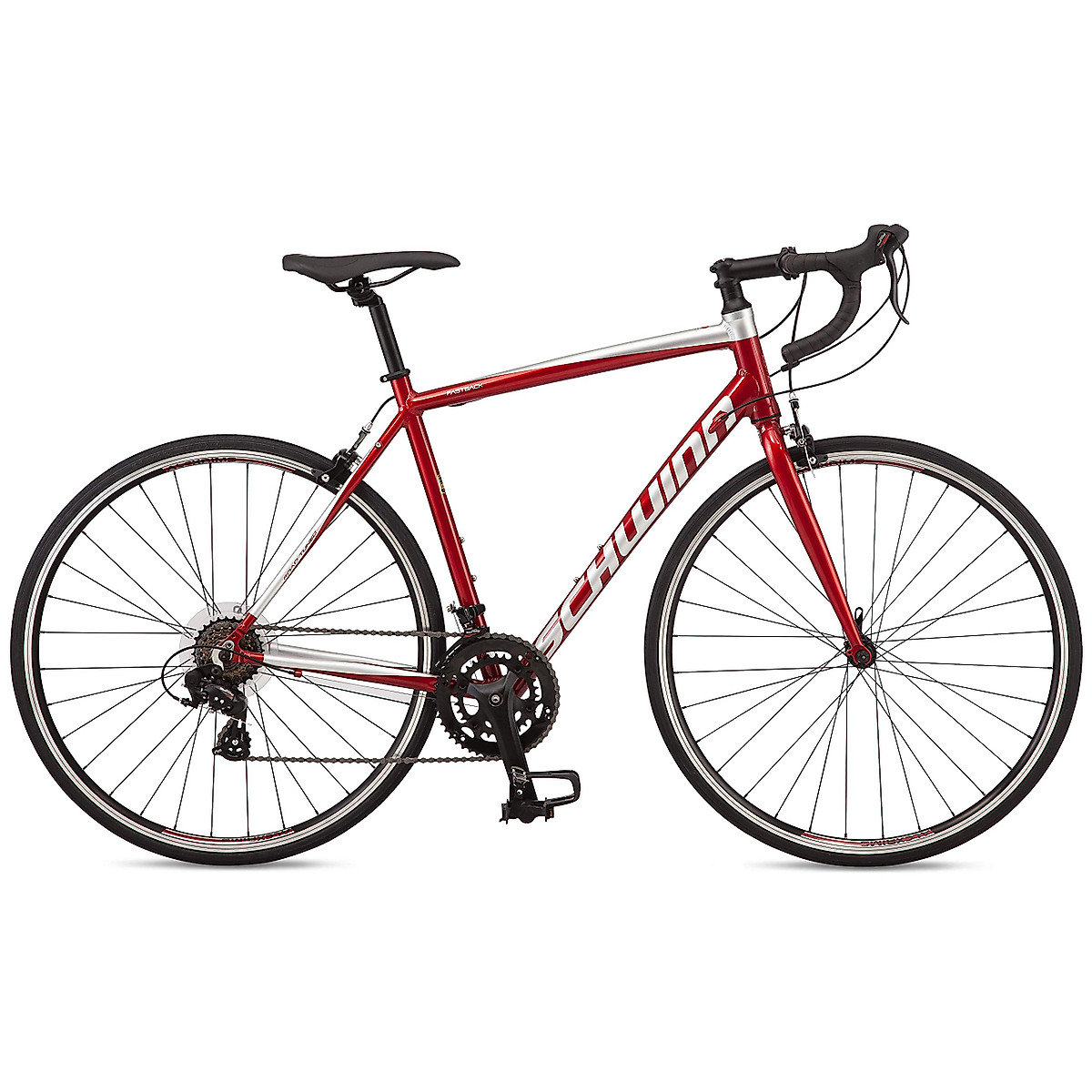 Schwinn Fastback Tourney AL Adult Performance Road Bike, Beginner to Intermediate Bicycle Riders, 700c Wheels, 14-Speed Drivetrain, Large Aluminum Frame, Red