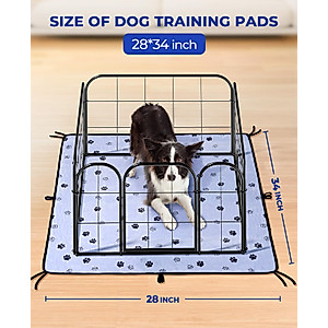 Fostanfly Washable Pee Pads for Dogs, 2 Pack 28''*34'' Large Ultra-Absorbent and Leak-Proof Reusable Potty Training Pads Puppy Pads Dog Pee Pads for Dogs and Cats of Add 8 Lanyards