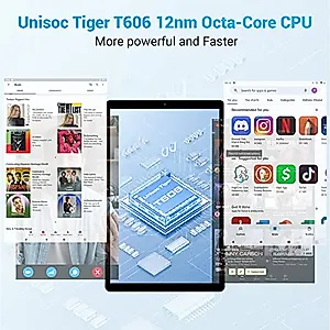 TOSCiDO Tablet 2023 Android 12 Tablets 10.3 inch 2K FHD Tableta,15GB Ram 128GB ROM 2TB Expand,8 Core 12nm CPU Tablet PC,2000 * 1200 IPS, in-Cell LCD Screen,8000mAh,5G WiFi,GPS,8+13MP Camera,Black